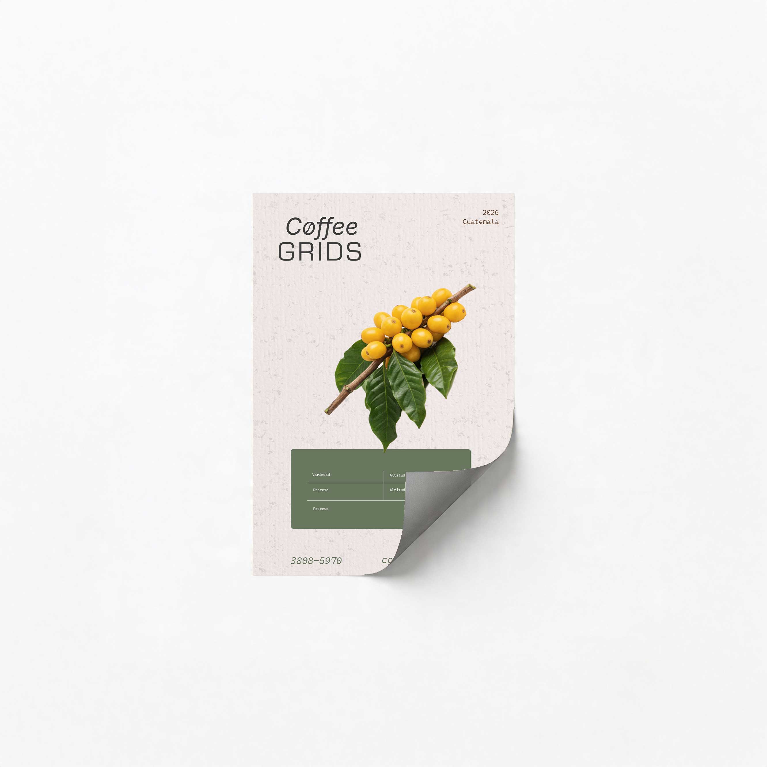 Etiquetas listas para tu marca de café- Coffee Grids Design